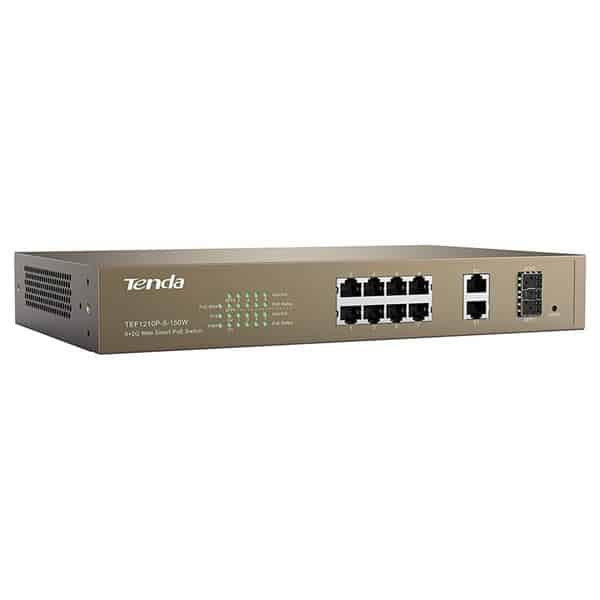 Tenda 8-Port PoE Switch 2x Uplink - DTec Computers
