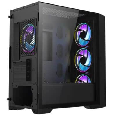 Vida Cyclone Black ARGB Gaming Case - DTec Computers